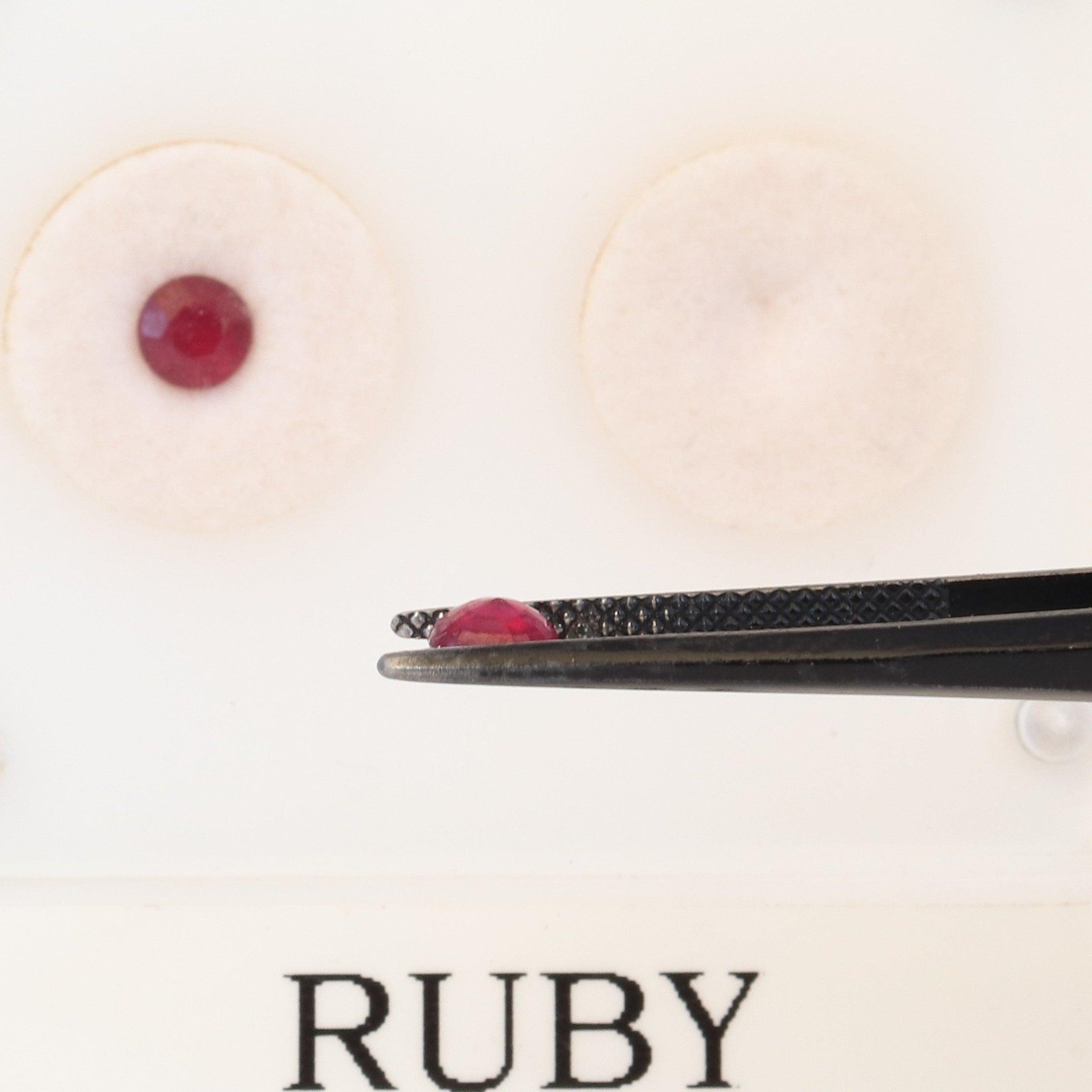 4.5mm/6.1mm/7mm Round Ruby Stone (Pair)