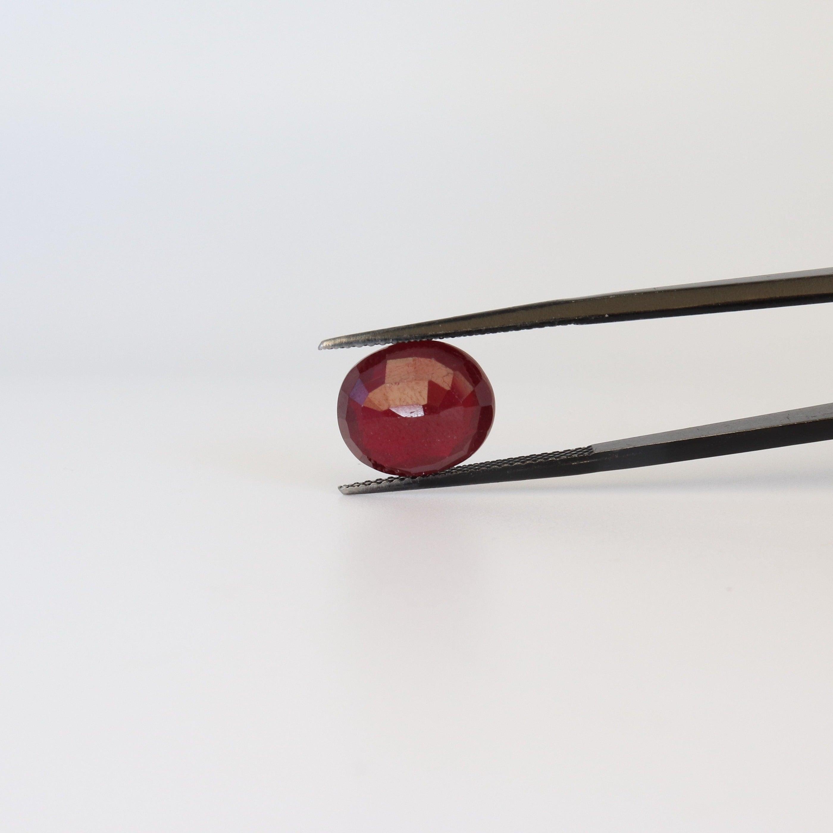 Piedra de rubí ovalada de 7 mm x 11,7 mm