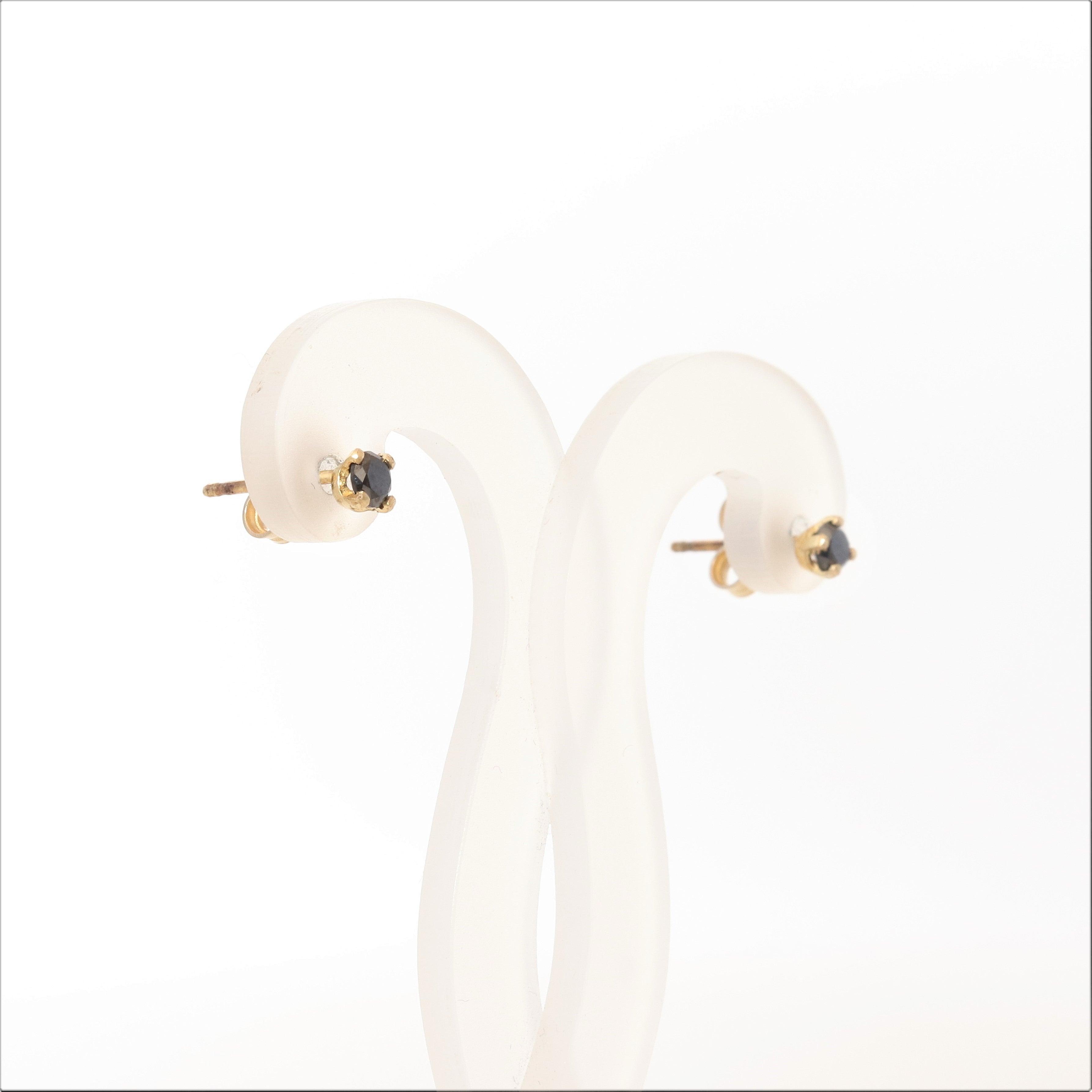 Black Diamond Set in Yellow Gold Earrings Shop Jewelry Online - Cape ...