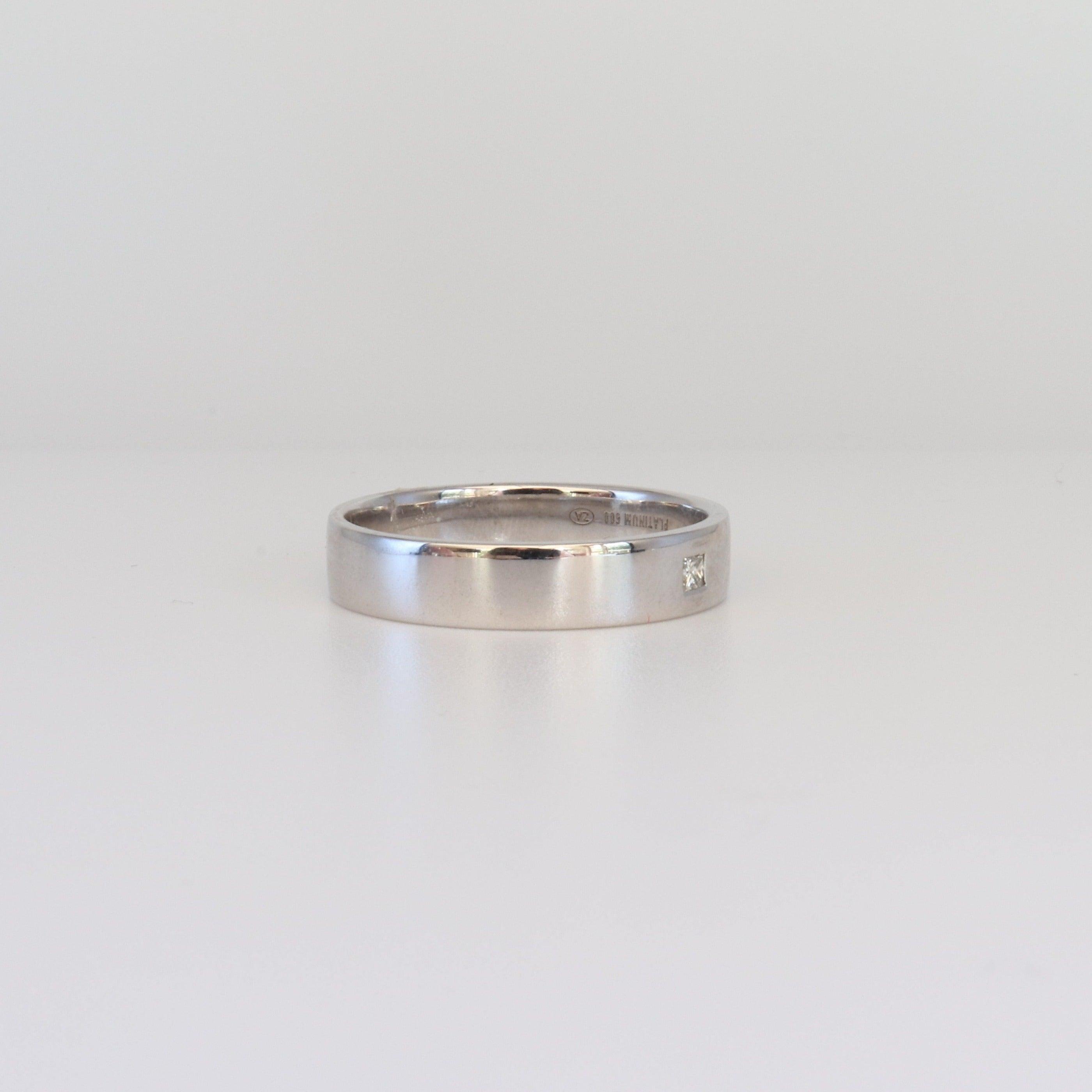 Platinum Wedding Band with Diamond Shop Jewelry Online - Cape Diamond ...