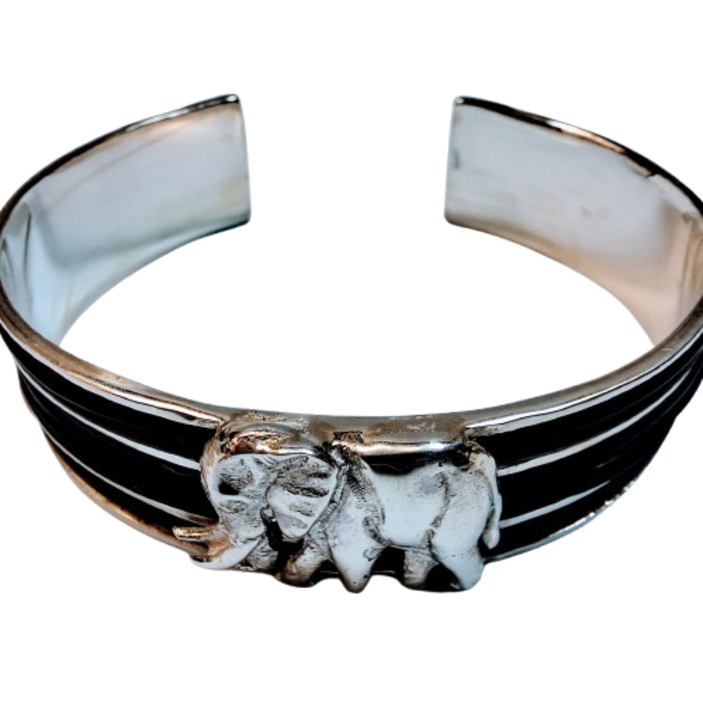 Thick full elephant hair open bangle. - Cape Diamond Exchange