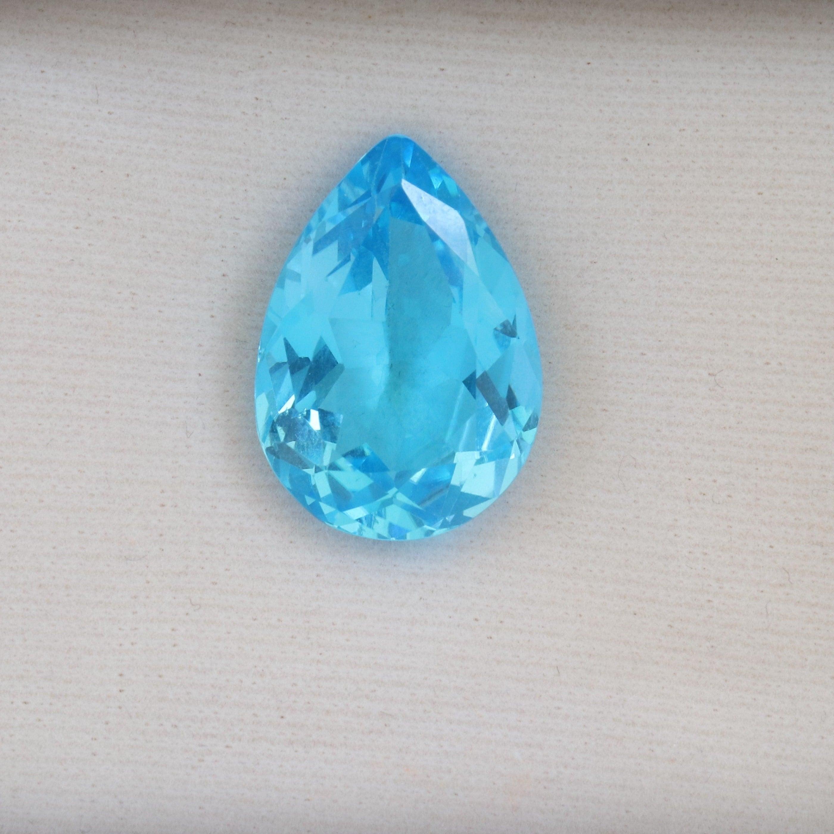 14.7ct Swiss Blue Pear Shaped Topaz Stone