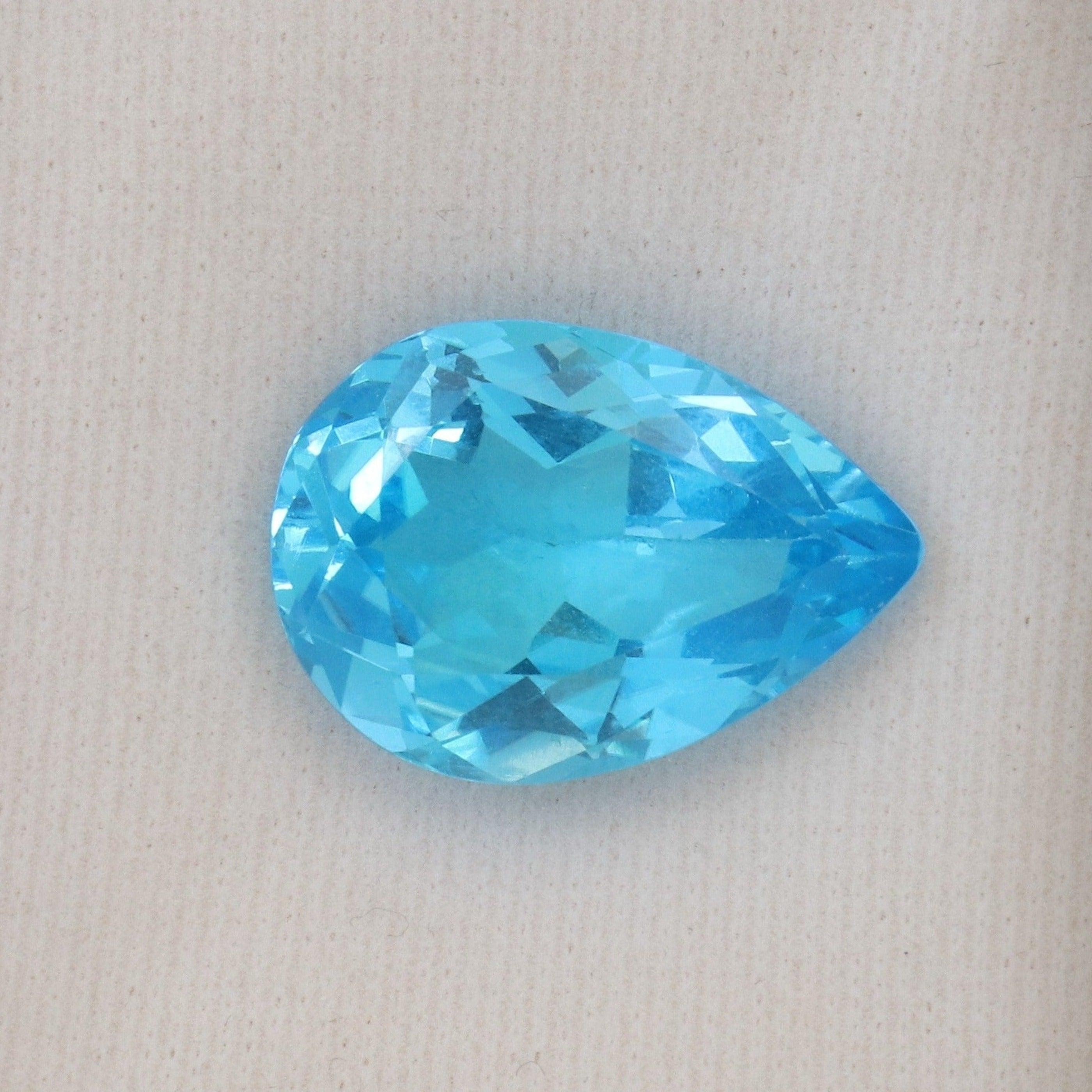 14.7ct Swiss Blue Pear Shaped Topaz Stone