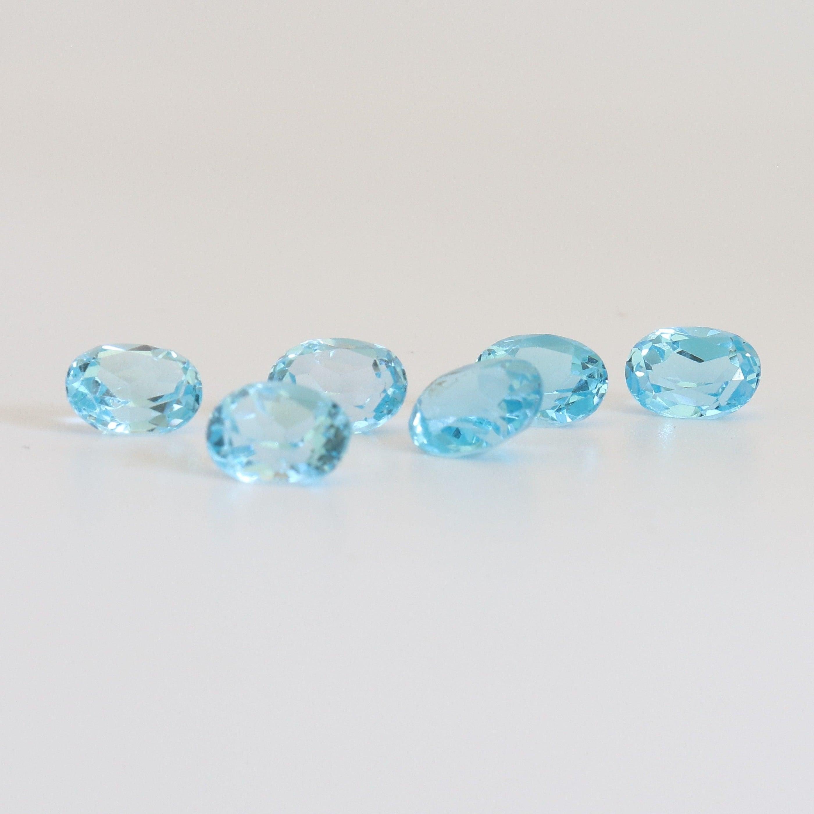 8mm x 6mm Swiss Blue Oval Topaz Stone