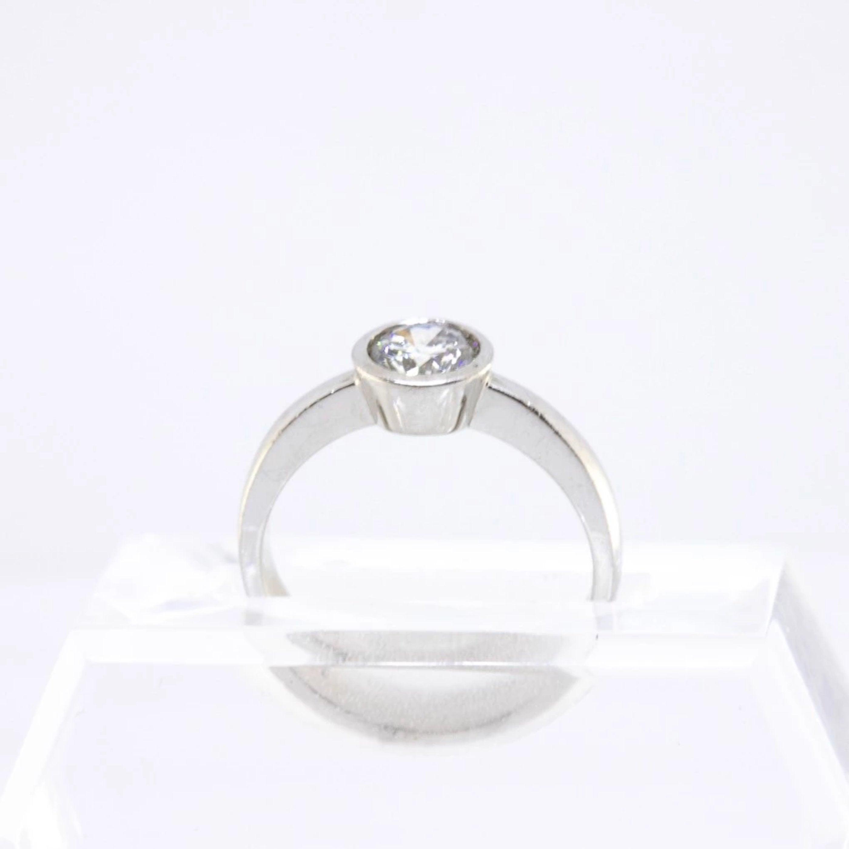 White Gold Tube Setting Diamond Engagement Ring - Cape Diamond Exchange ...