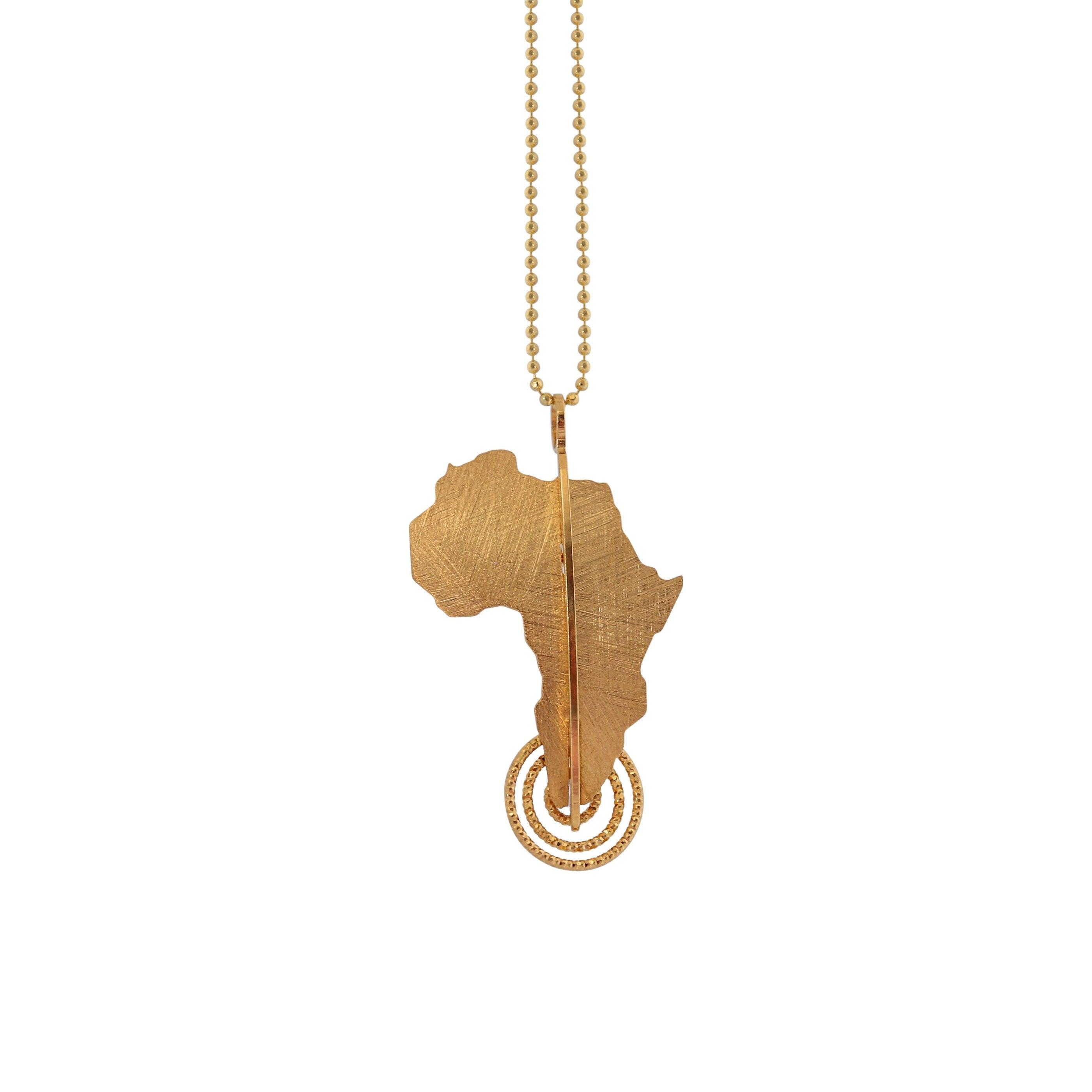 Artful Silver Gold Plated Map of Africa Pendant - Cape Diamond Exchange ...