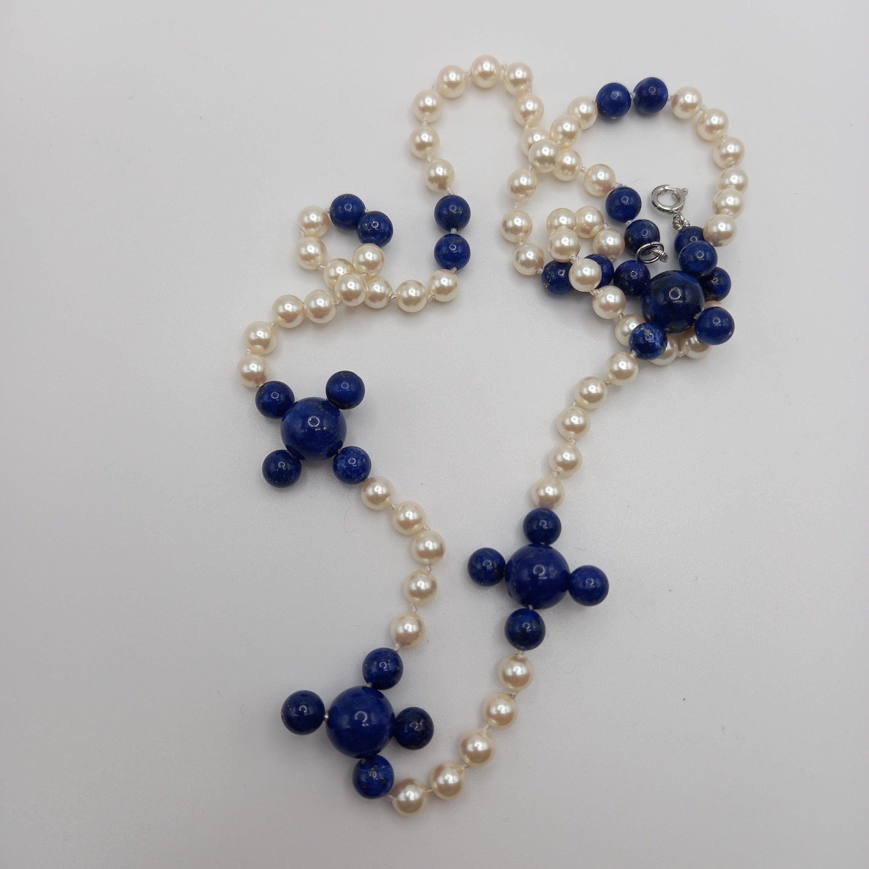 Collar de Perlas y Lapislázuli