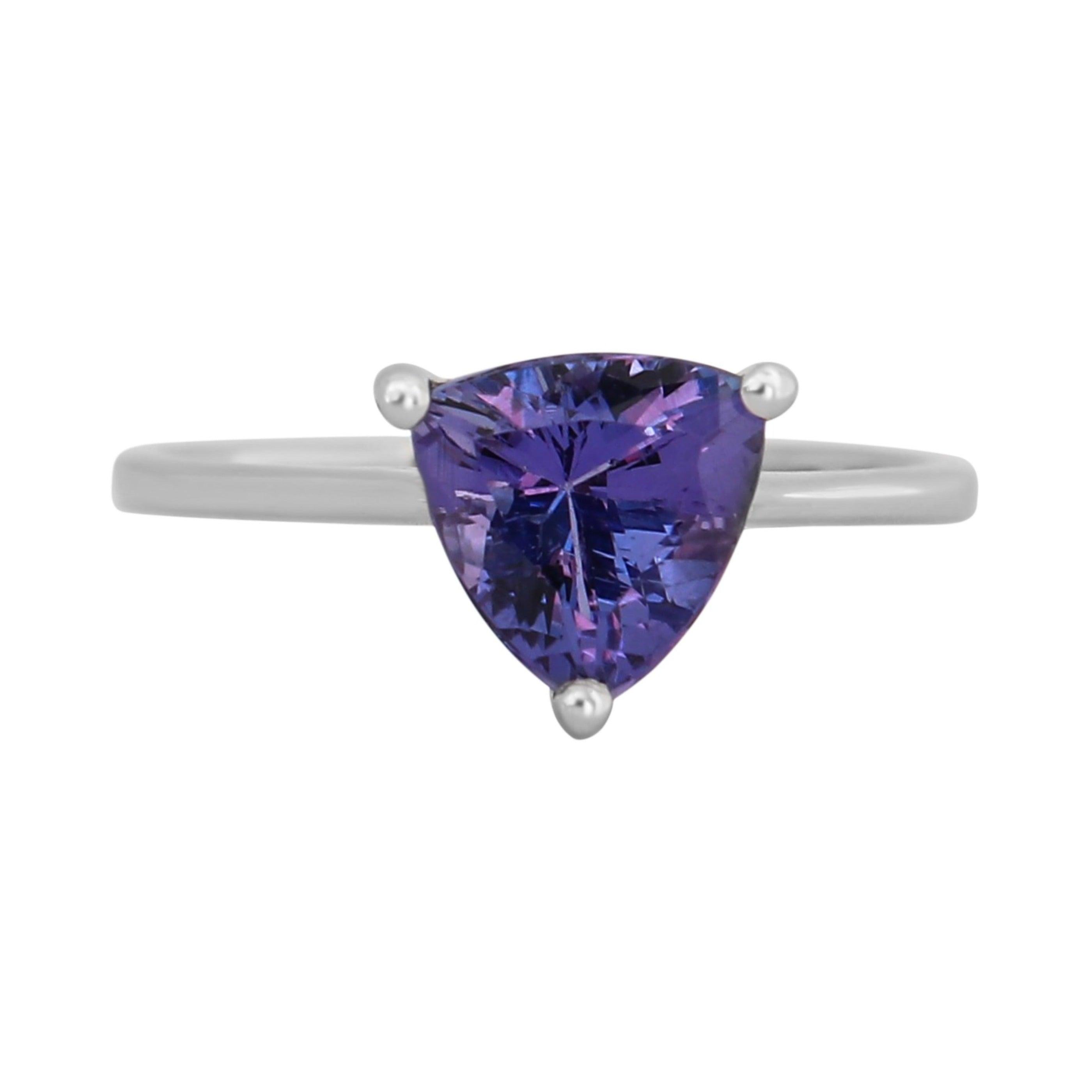 White Gold Trillion Tanzanite Ring