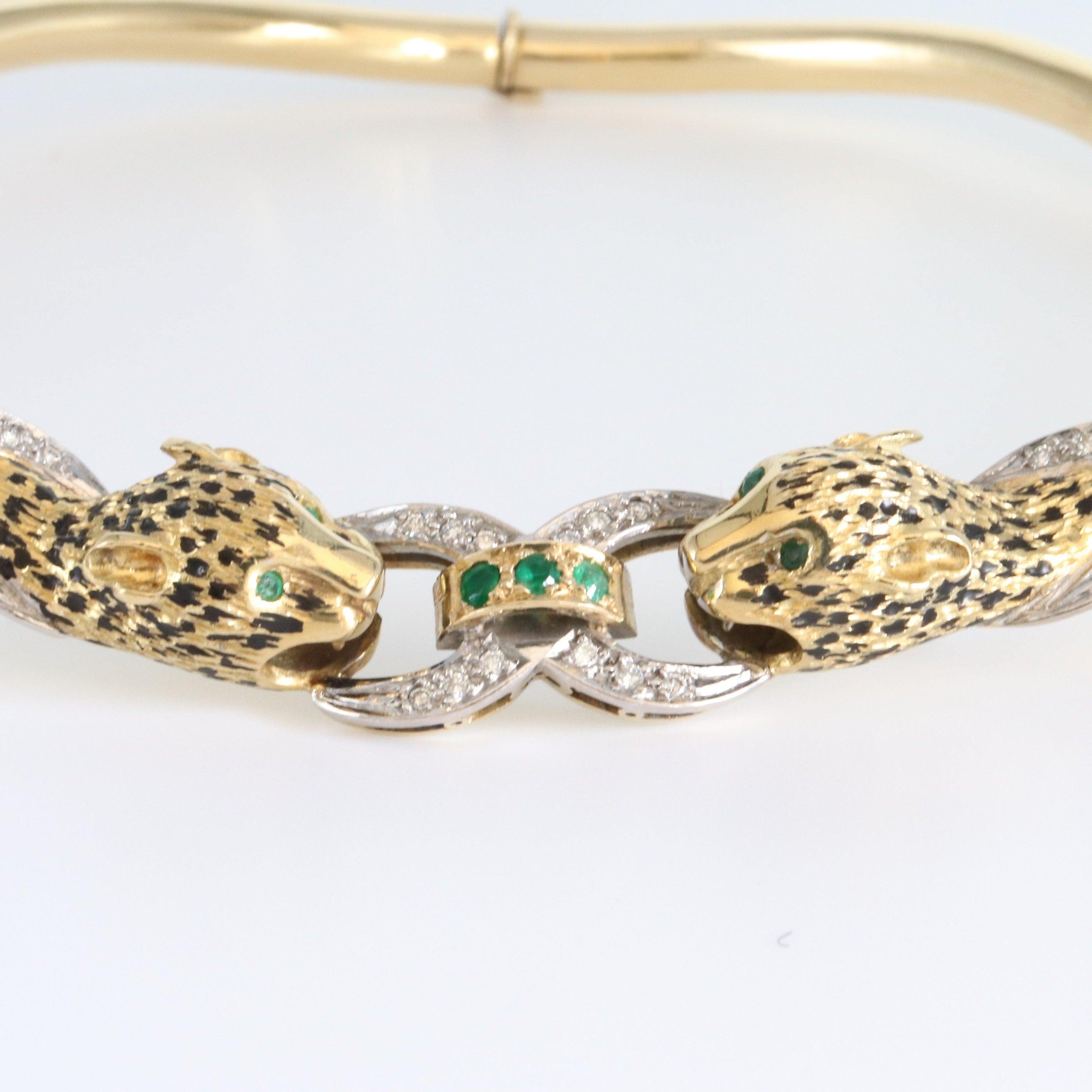18kt Yellow Gold Leopard's Head Necklace