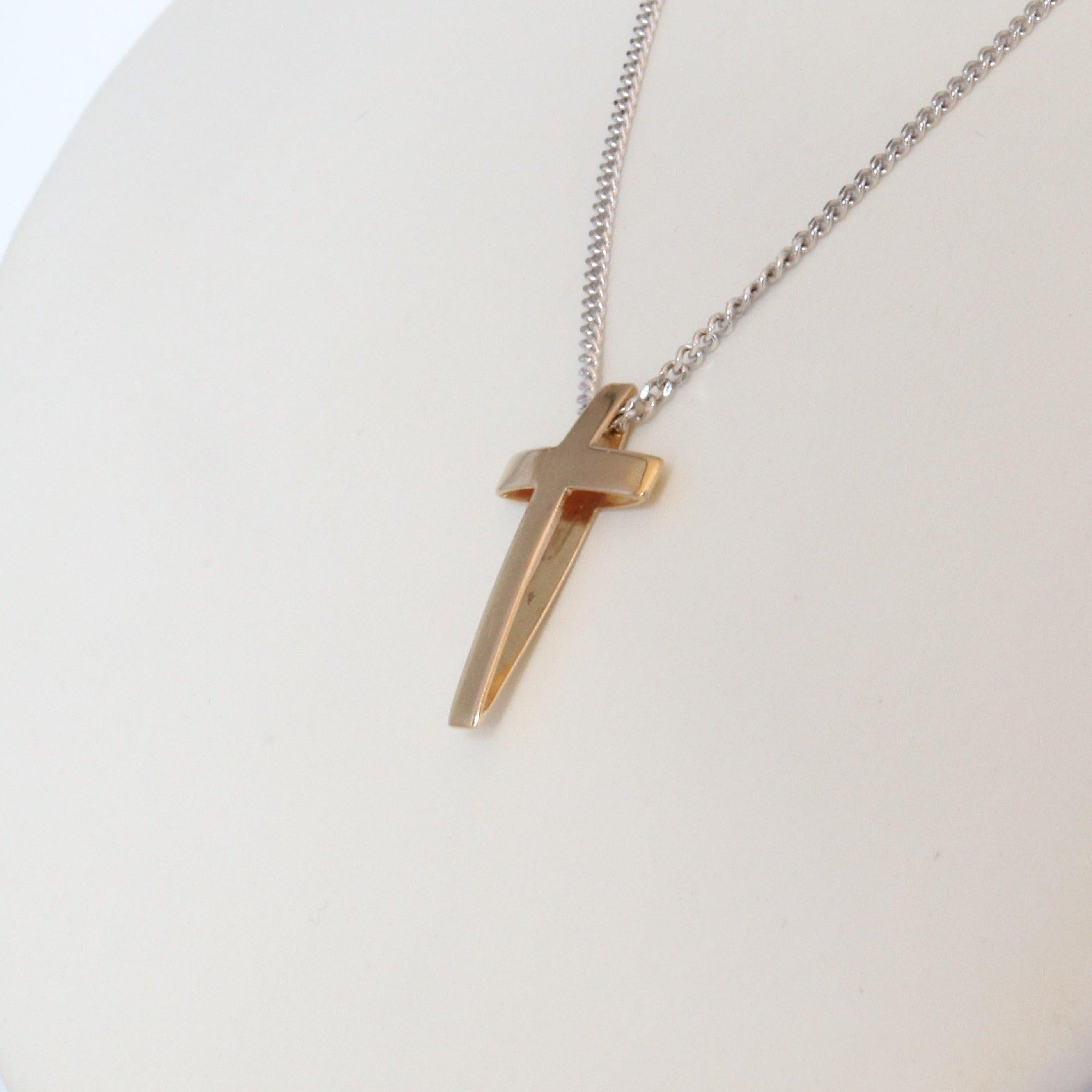 Yellow Gold Cross Split in Two